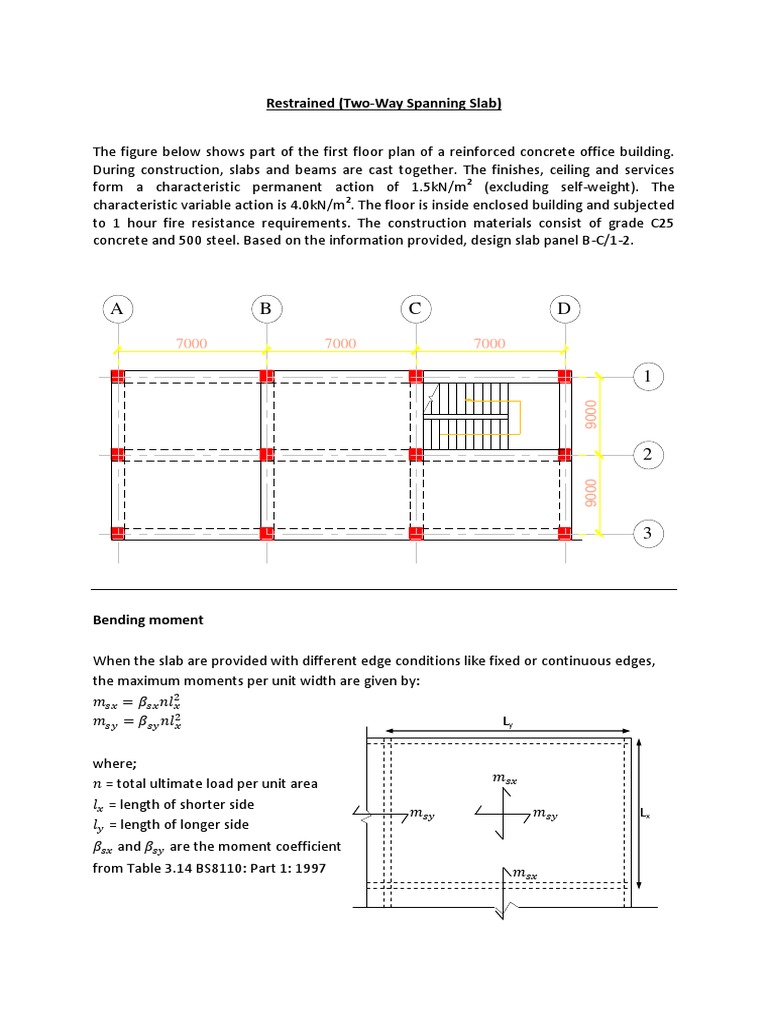 Two-Way Spanning Slab Design | PDF