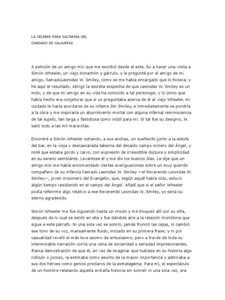 La Rana Saltarina | PDF