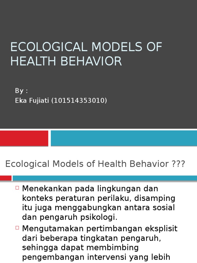 Ecological Models of Health Behavior | PDF