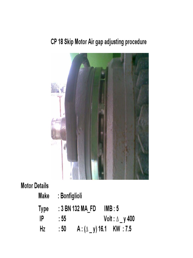 CP18 Skip Motor Brake Adjustment | PDF | Nut (Hardware) | Alternating ...