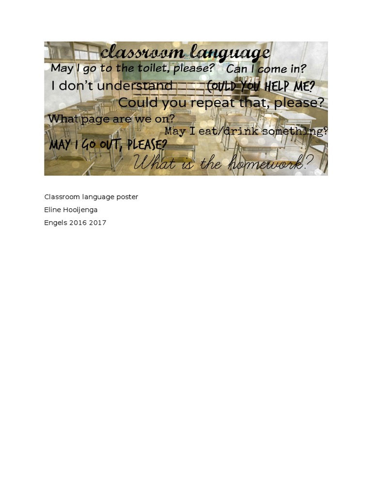 Classroom Language Poster | PDF