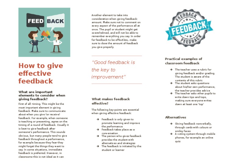 How To Give Effective Feedback Brochure | PDF