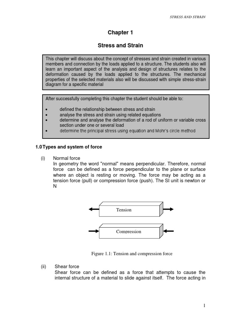Chapter 1 Stress Strain PDF | PDF | Deformation (Mechanics) | Ultimate ...