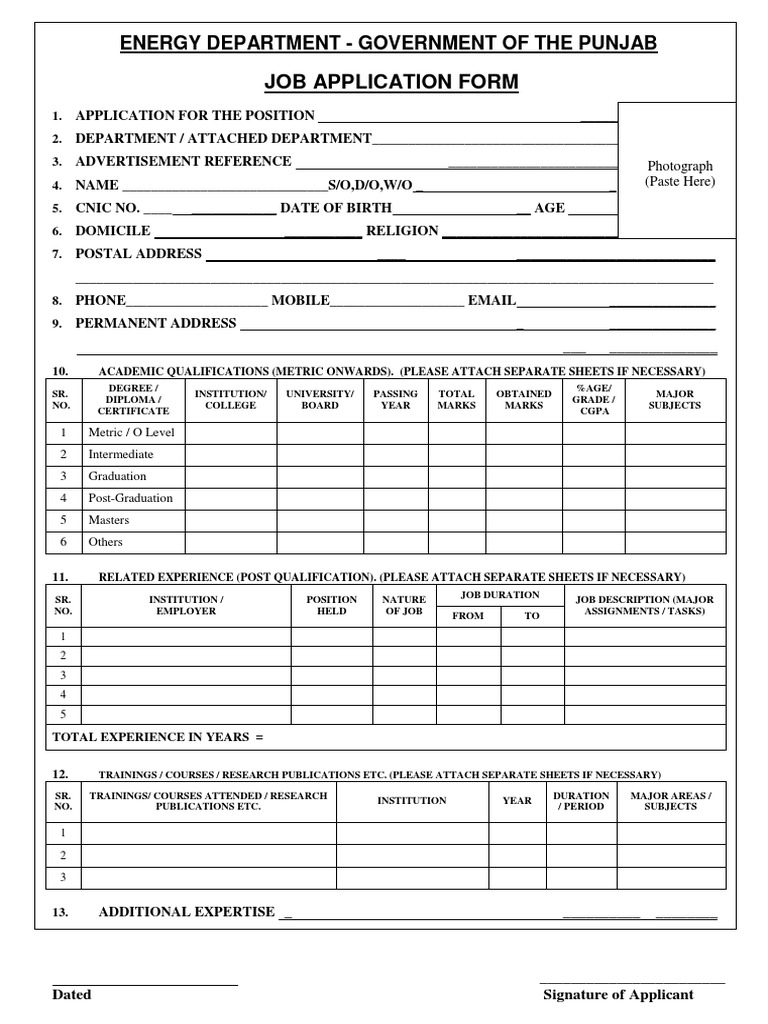 Application Form PDF | PDF
