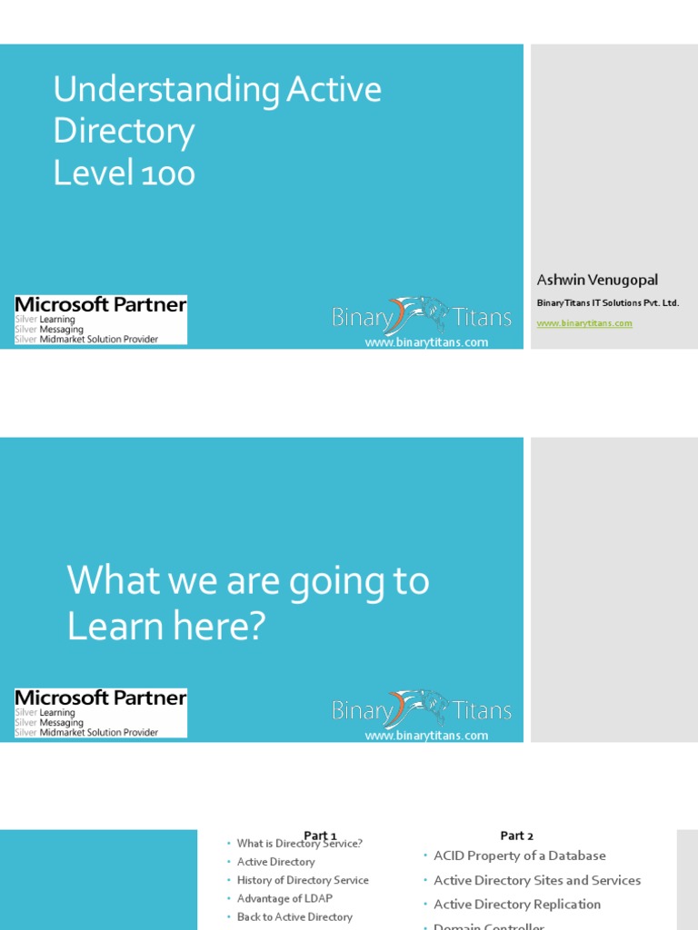Understanding Active Directory - Level 100 - Document | PDF | Active ... Understanding Active Directory - Level 100 - Document | PDF | Active ...