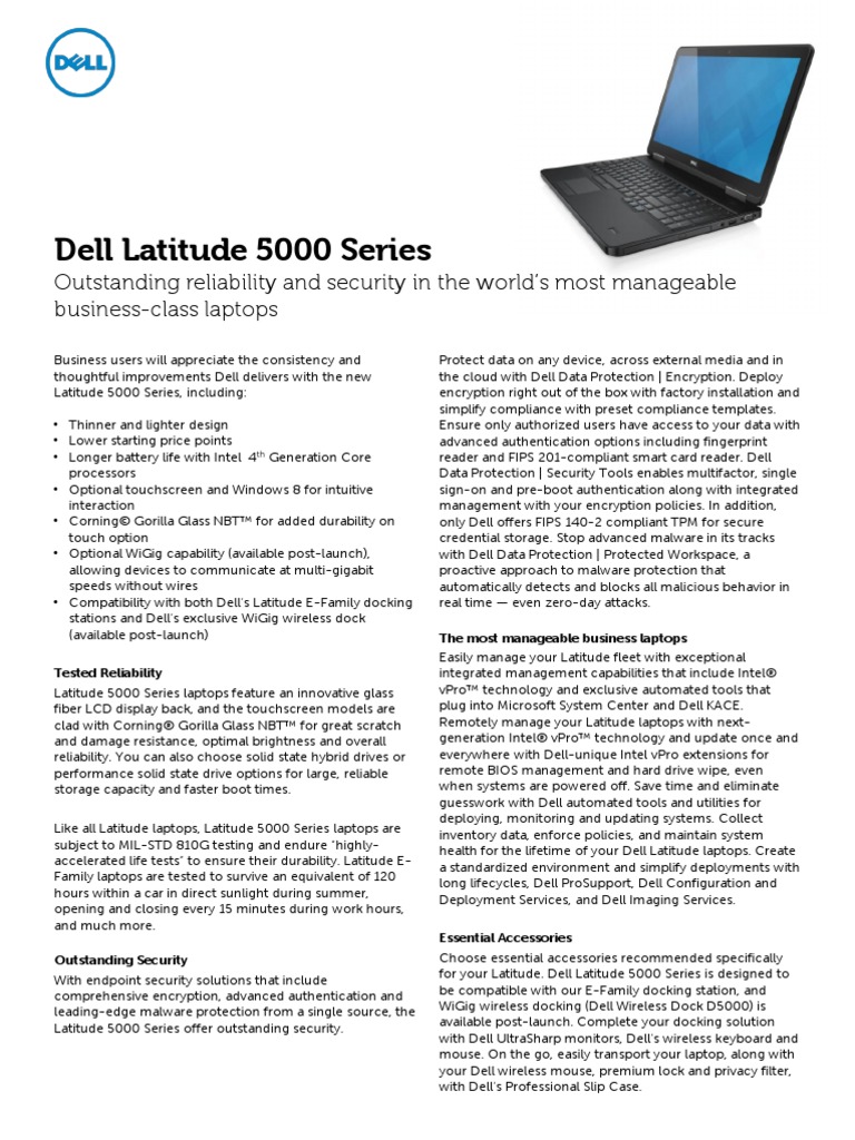 Dell_Latitude_5000_Series_Spec_Sheet.pdf | Solid State Drive | Laptop