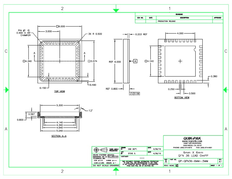 QP-QFN6x6-36-500 PACKAGE | PDF