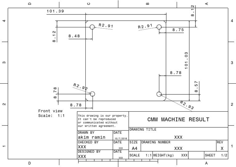 CMM Machine Result Drawing A4 | PDF