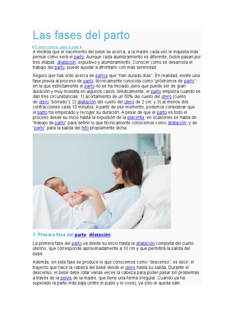 Las Fases Del Parto | PDF | Salud y bienestar