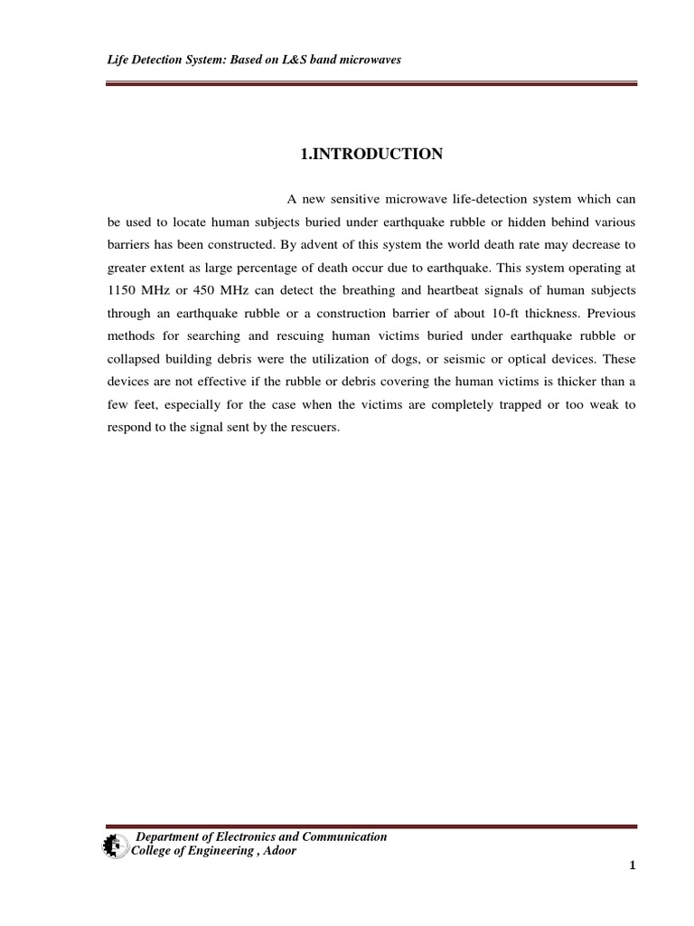 Microwave Life Detection System | PDF | Science & Mathematics