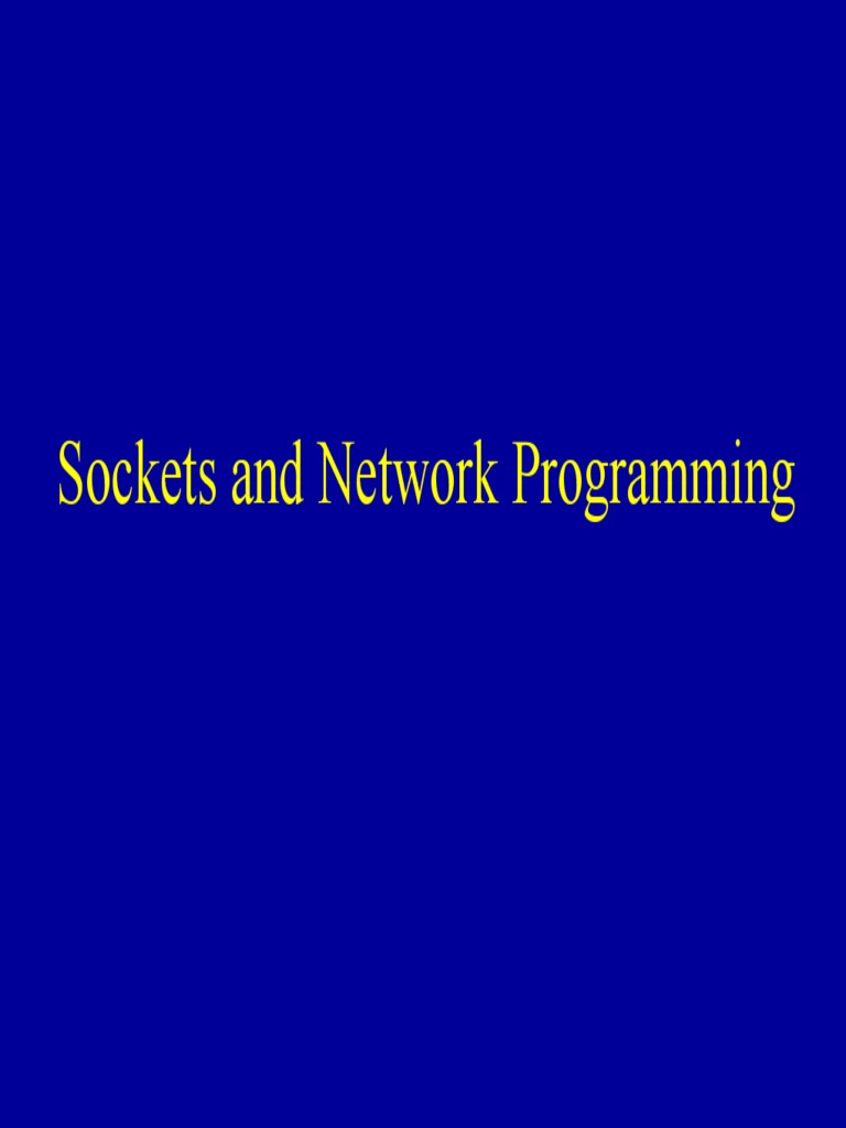 Sockets And Network Programming Java Lecture 24 Pdf Port Computer Networking Network 4867