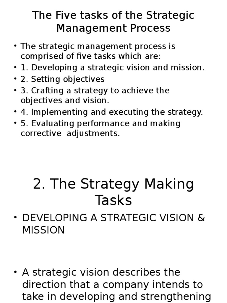 The Five Tasks of the Strategic Management Process | Strategic Planning ...