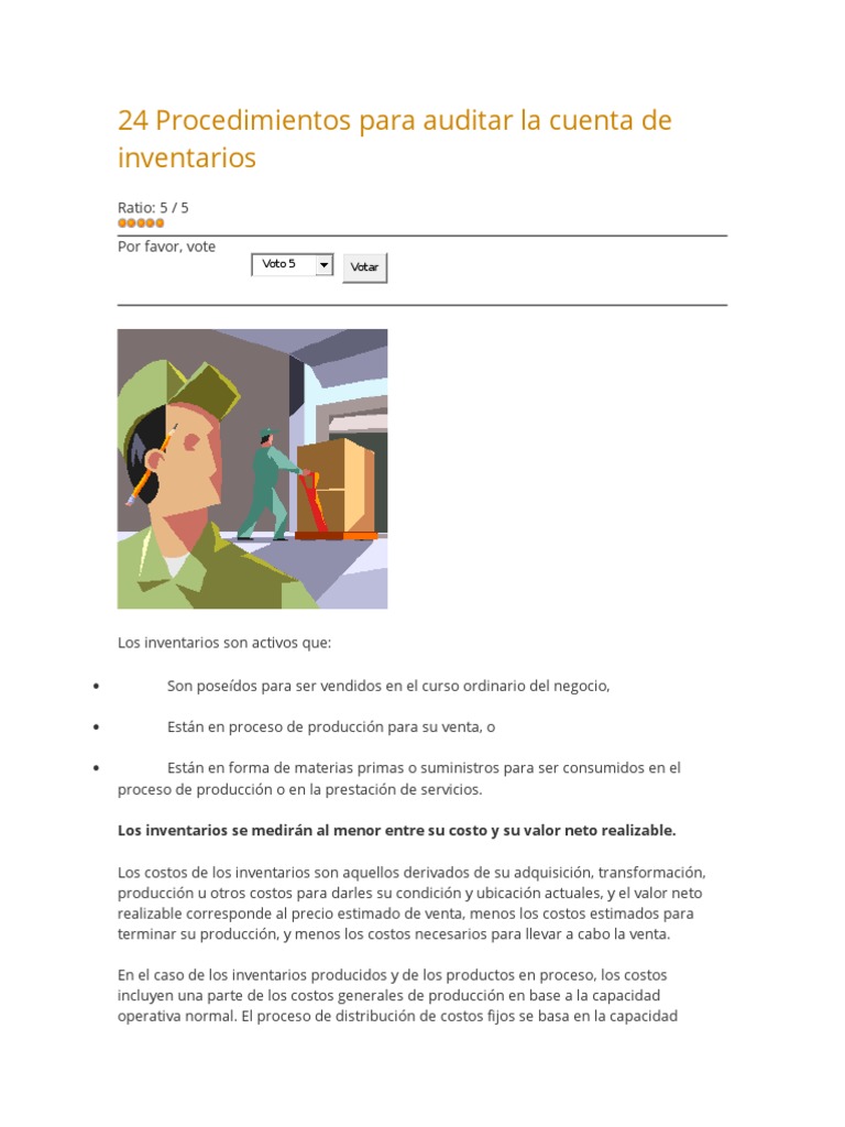 Procedimientos para Auditar La Cuenta de Inventarios | PDF | Auditoría ...