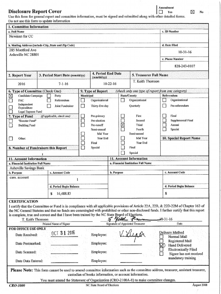 Newman 2016 Third Quarter Report | PDF
