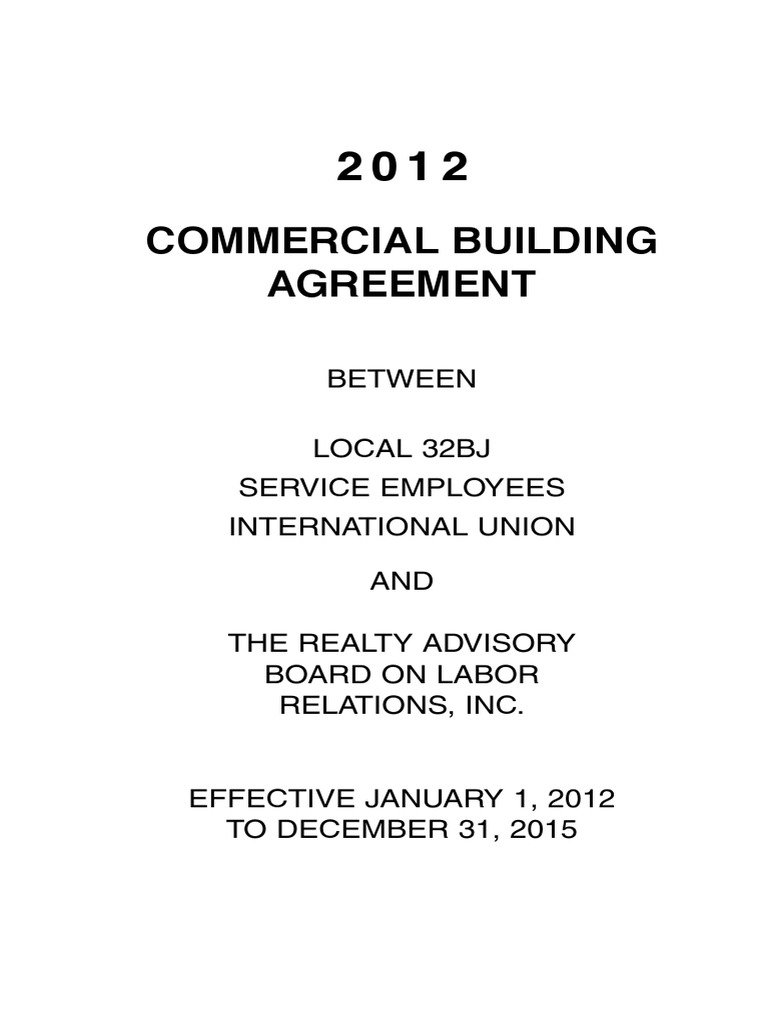 32BJ Comm BLDG Agreement 2012 | PDF | Arbitral Tribunal | Strike Action