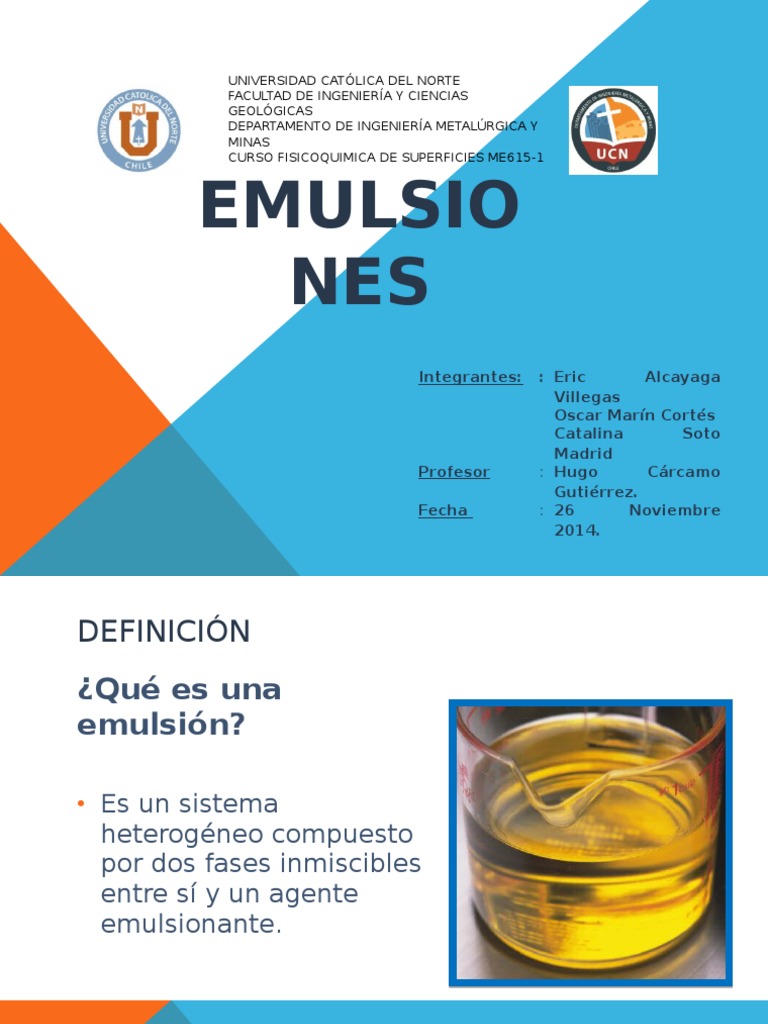 Emulsion Es | Emulsión | Química