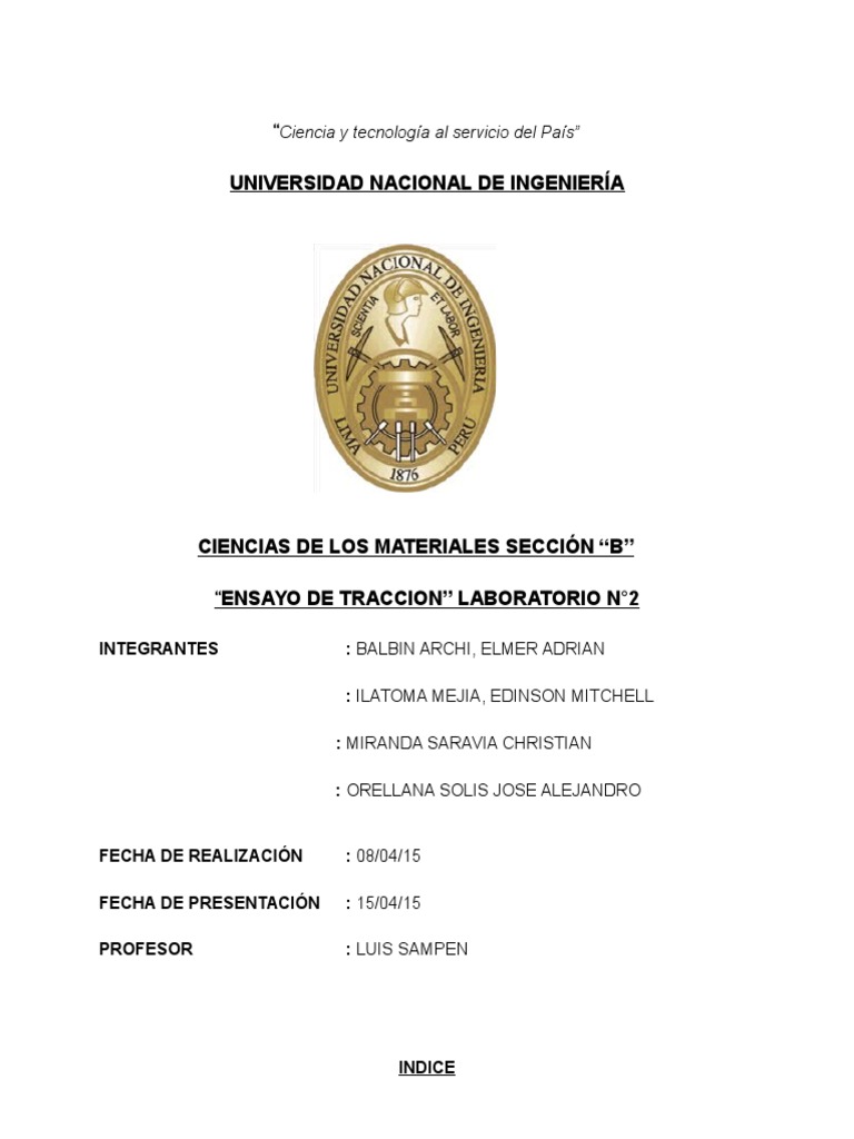 Informe 2 Ciencias Mc112 | PDF | Elasticidad (Física) | Rendimiento (ingeniería)