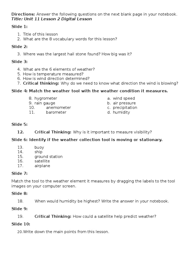 Unit 11 Lesson 2 Digital Lesson | PDF
