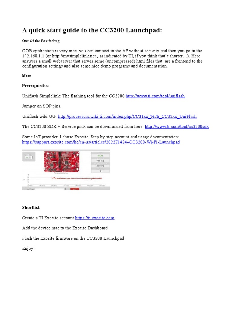A Quick Start Guide To The CC3200 Launchpad | PDF | Computer Architecture | System Software