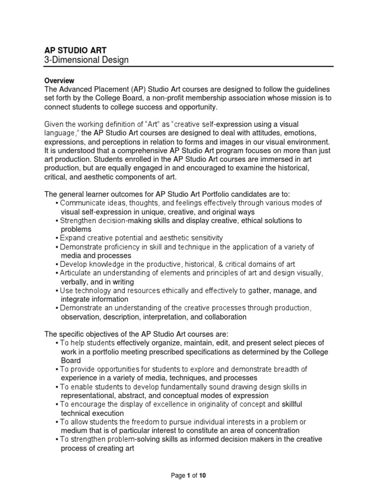 Ap 3d Syllabus | PDF | Educational Assessment | Advanced Placement