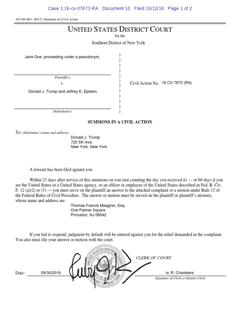 Summons in A Civil Action | PDF | Law
