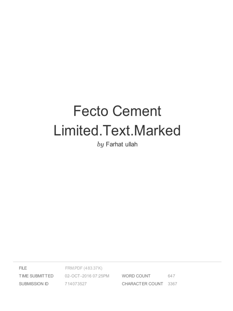 Fecto Cement Limited - Text.marked | PDF