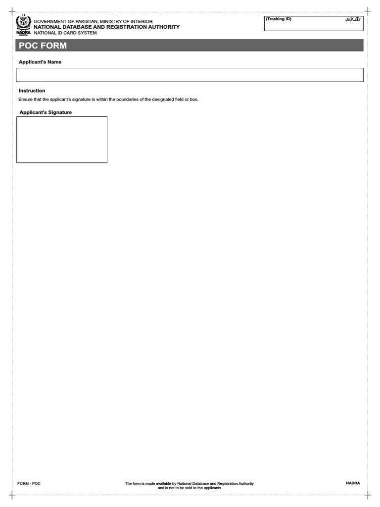 Poc Form: National Database and Registration Authority | PDF