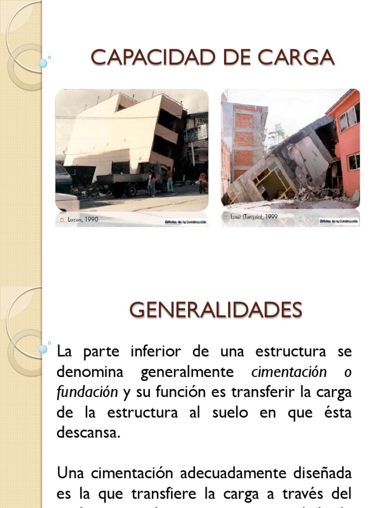 Capacidad de Carga 1 PDF | PDF | Fundación (Ingeniería) | Ingeniería ...