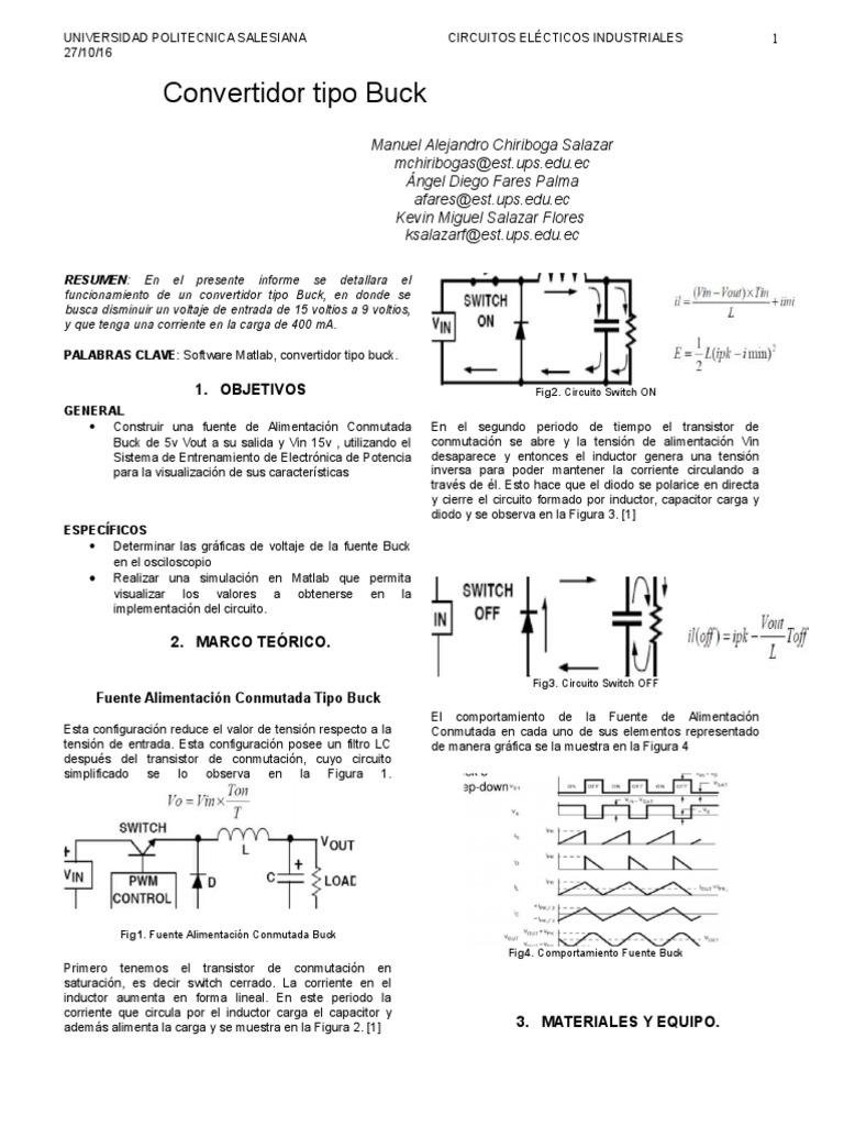 Fuente de Alimentación Buck | PDF | Inductor | Transistor