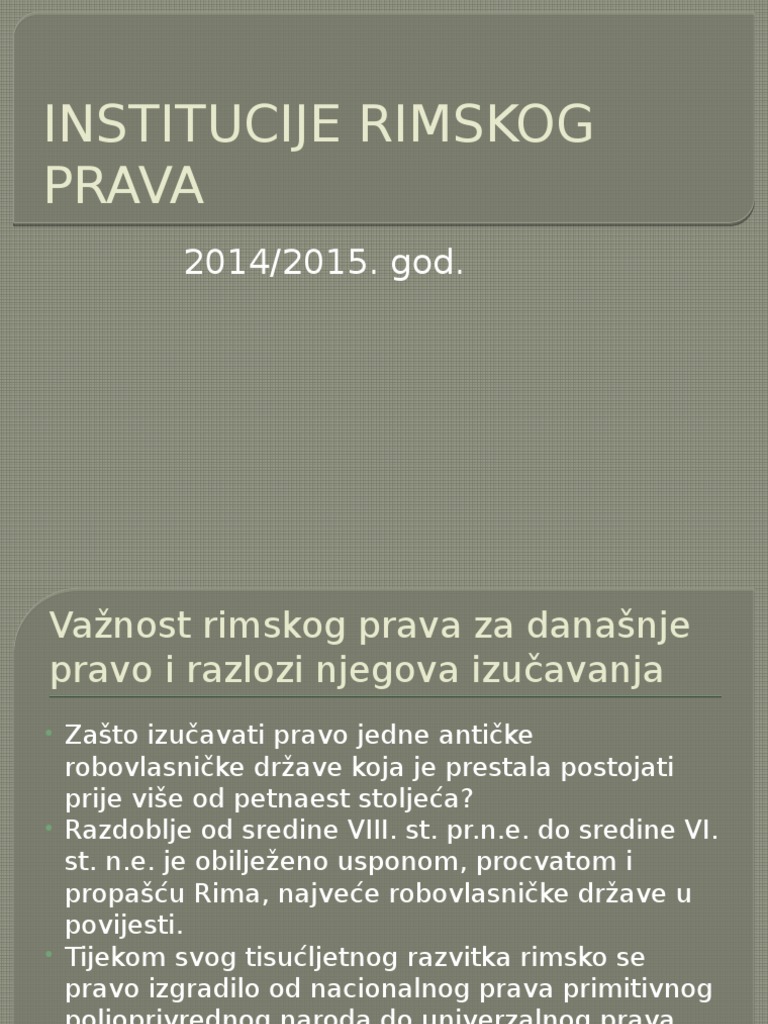 Rimsko Pravo Vjezbe | PDF