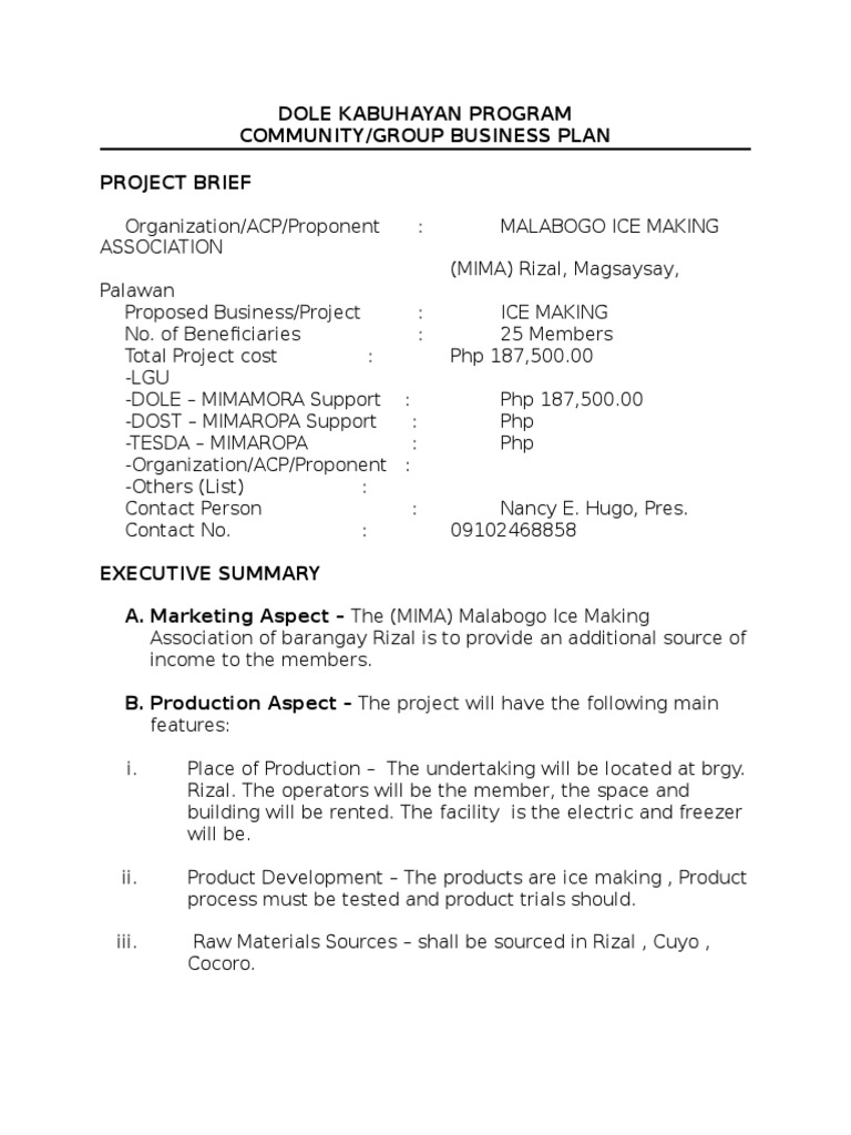 Dole Kabuhayan Program | PDF | Business | Economies