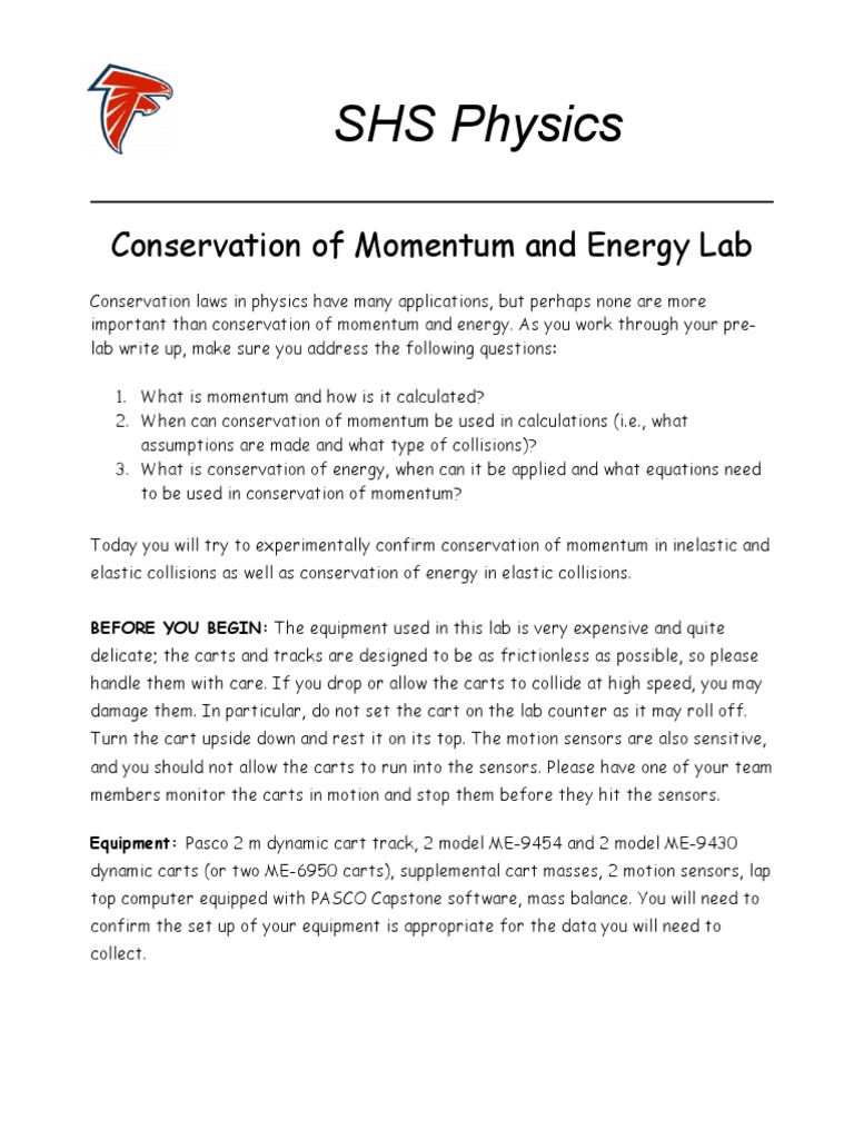 Conservation of Momentum and Energy Lab | Collision | Momentum