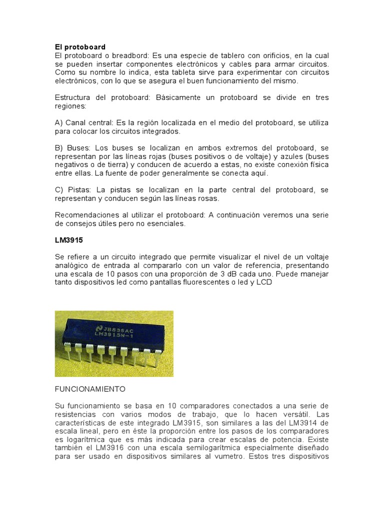 El Protoboard Pdf Diodo Emisor De Luz Diodo