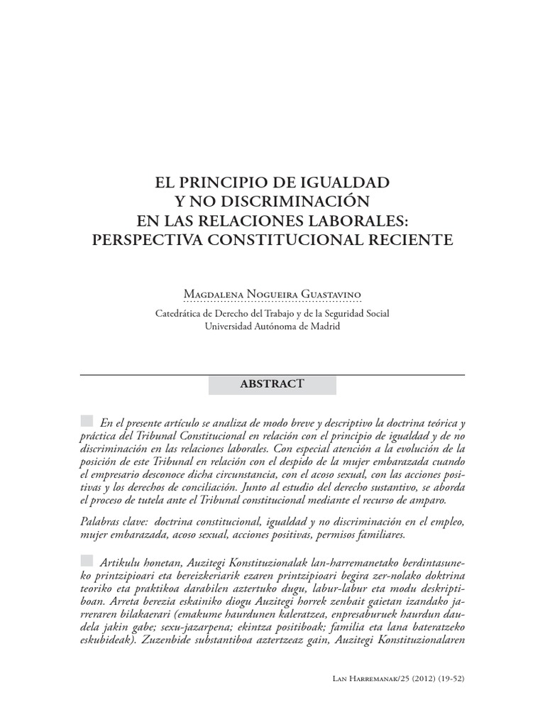 Principio de Igualdad y No Discriminación | PDF | Discriminación | Derecho Constitucional