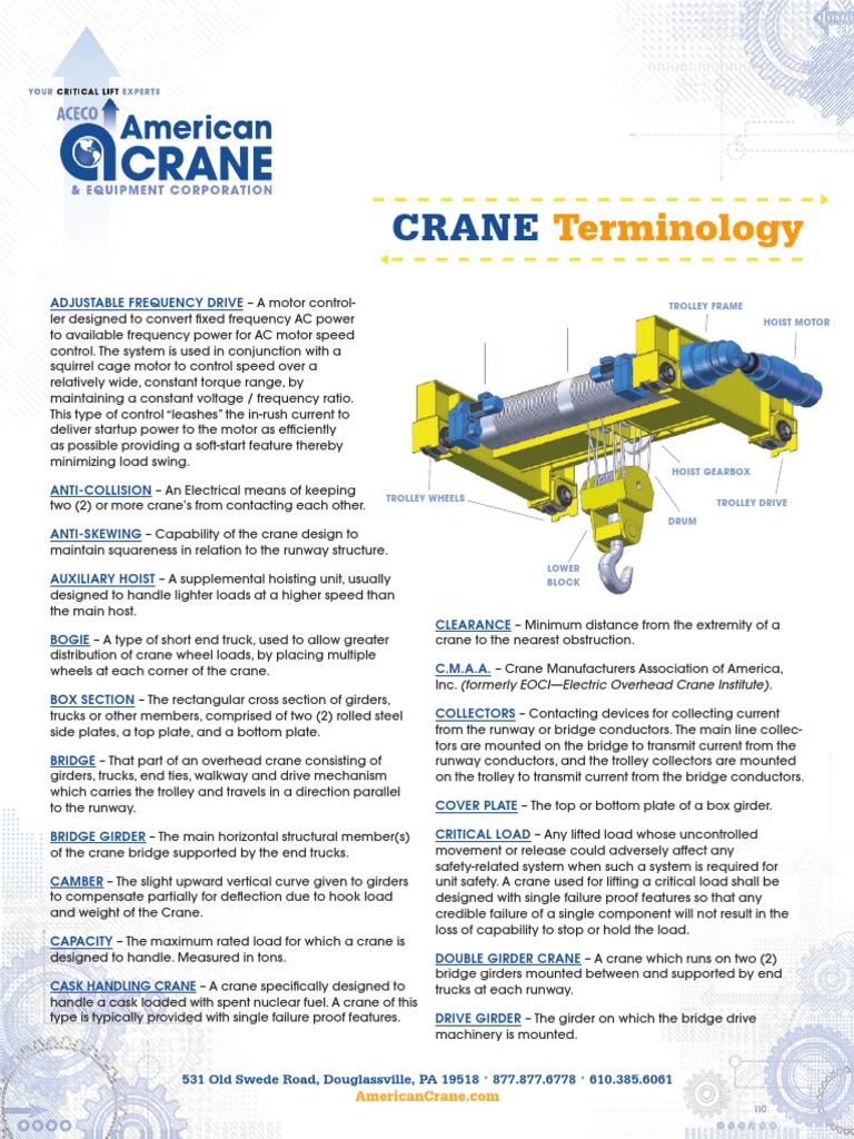 Crane Terminology PDF | PDF | Crane (Machine) | Axle