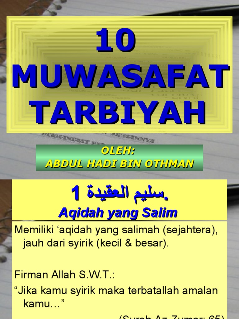 10 Muwasafat Tarbiyah | PDF