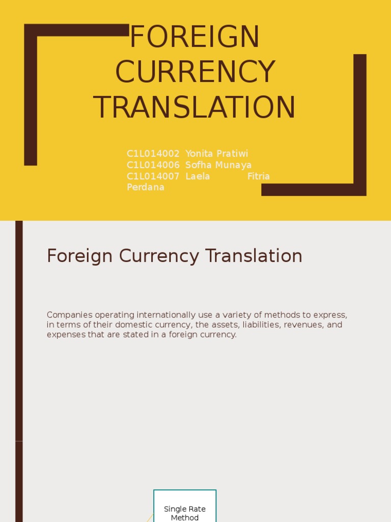 Foreign Currency Translation | PDF