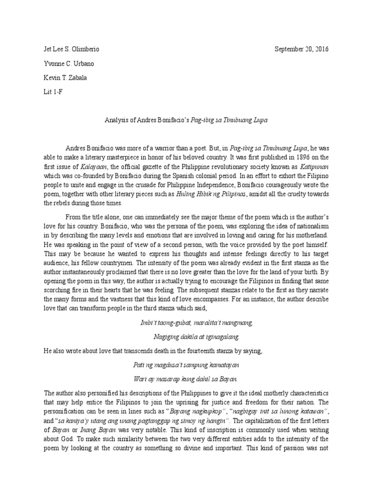 Andres Bonifacio Was More of A Warrior Than A Poet | PDF | Philippines