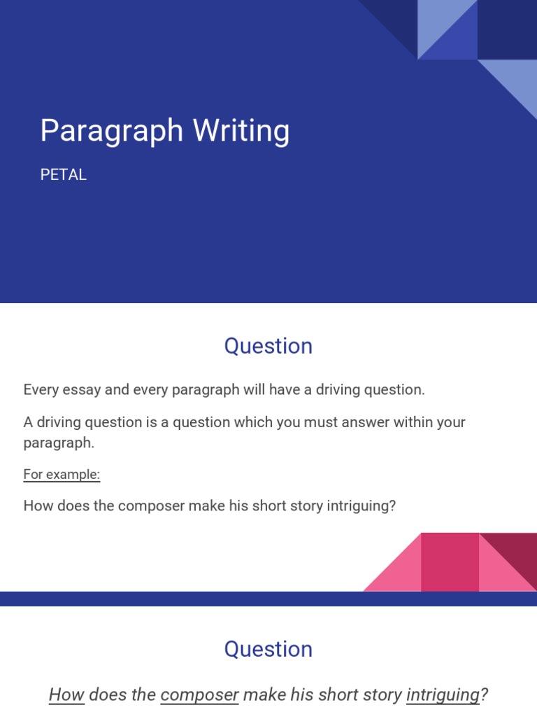 petal paragraph writing