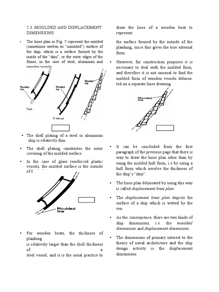 Moulded and Displacement Dimensions | PDF | Hull (Watercraft) | Deck (Ship)