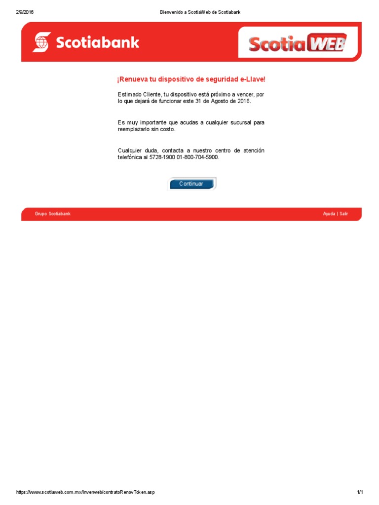 Scotiabank Vencimiento de Token | PDF