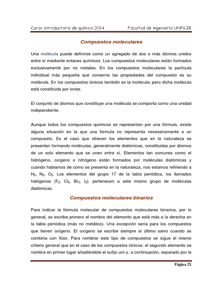 Compuestos Moleculares | PDF | Moléculas | Ácido