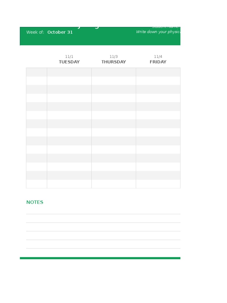 Daily Activity Log | PDF