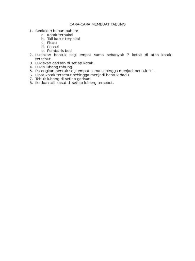 Cara Membuat Tabung dari Kotak | PDF