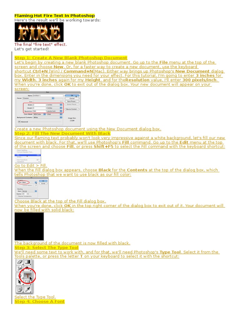 Flaming Hot Fire Text in Photoshop | PDF | Adobe Photoshop | Typefaces