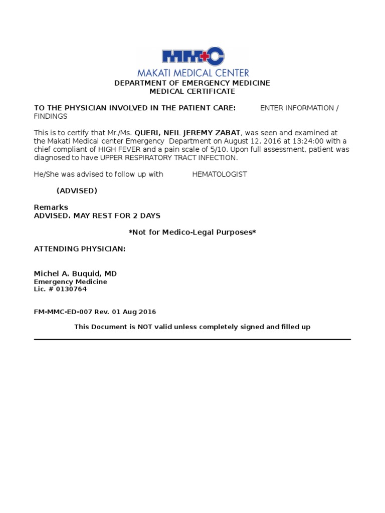 Med Cert PDF | PDF