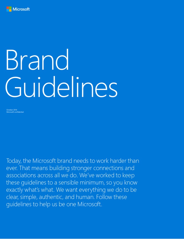 Microsoft Brand Guidelines Oct2014 PDF | PDF | Logos | Typography