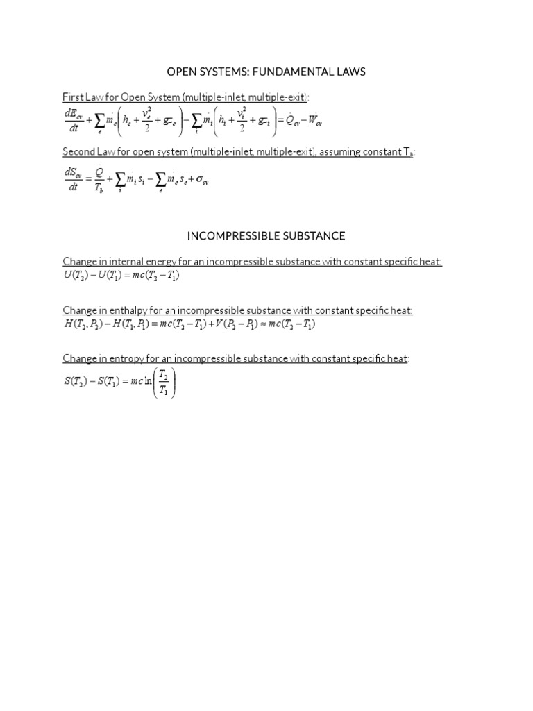 Thermo Equations | PDF