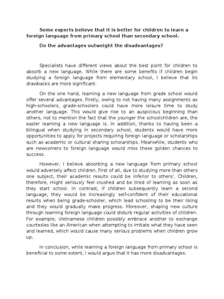 Essay | PDF | Foreign Language | Secondary School