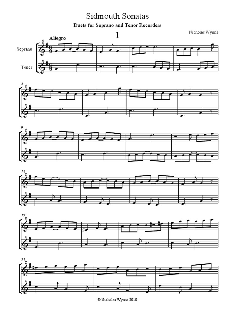 Recorder Sa Duets | PDF | Musical Forms | Classical Compositions
